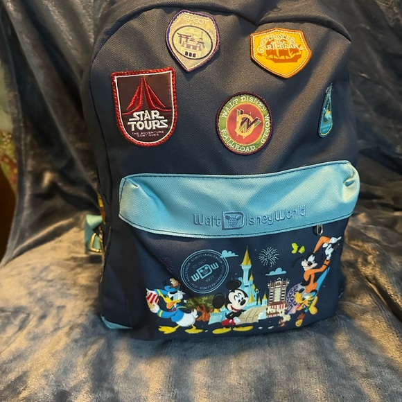 Disney | Bags | Disney World Themed Backpack Navy And Light Blue | Poshmark